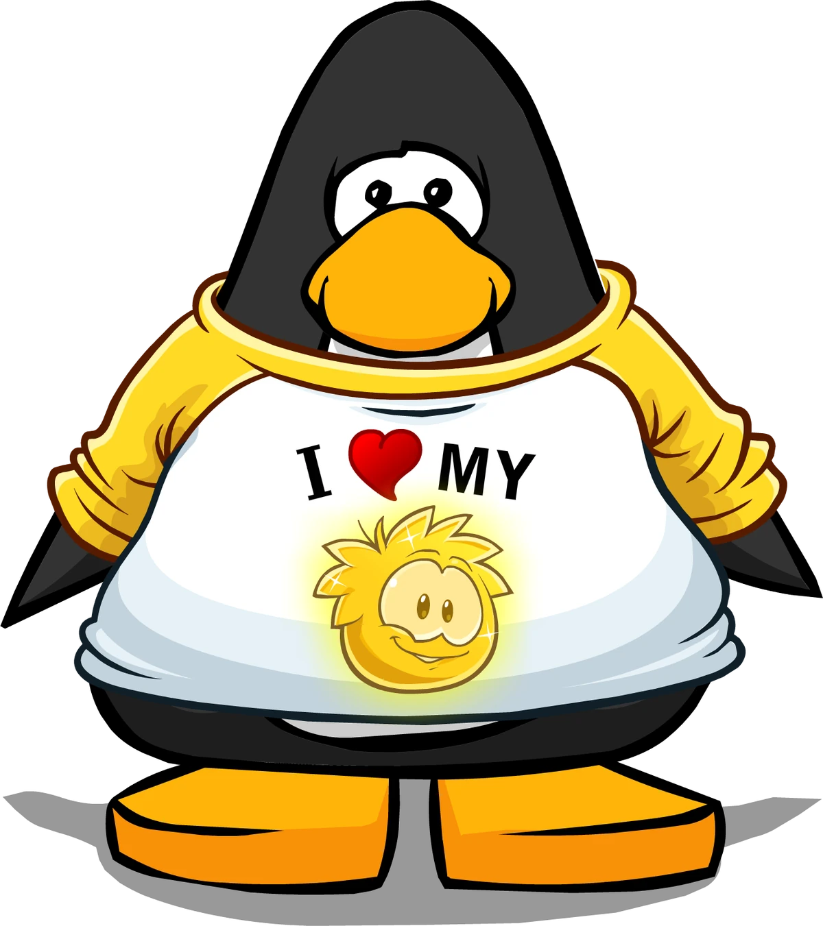 I Heart My Gold Puffle T-Shirt | Club Penguin Wiki | Fandom