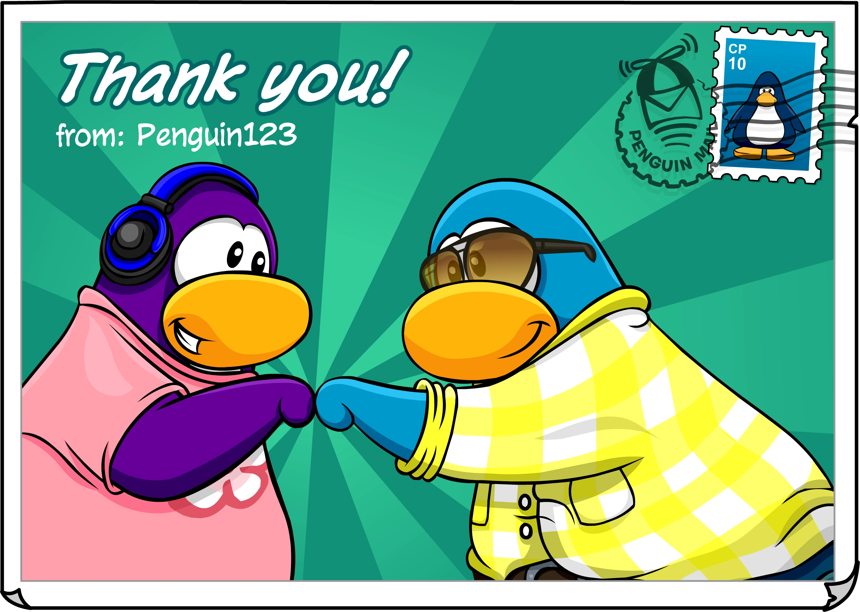 Thank You postcard | Club Penguin Wiki | Fandom