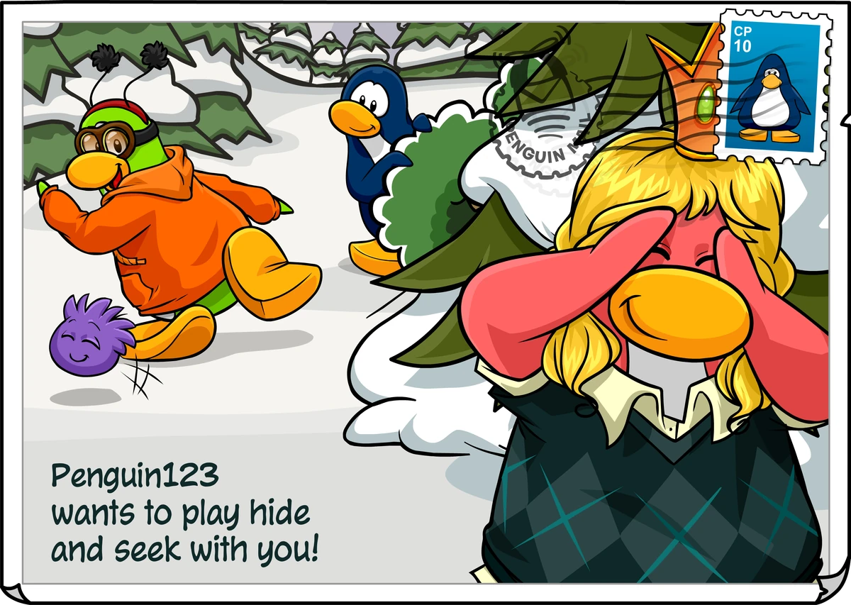 Hide and Seek postcard | Club Penguin Wiki | Fandom