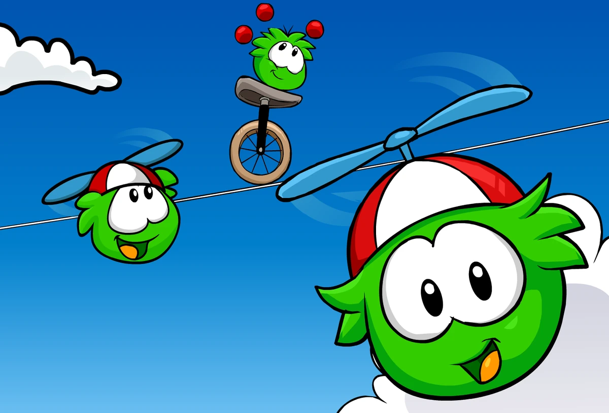 Green Puffle postcard | Club Penguin Wiki | Fandom
