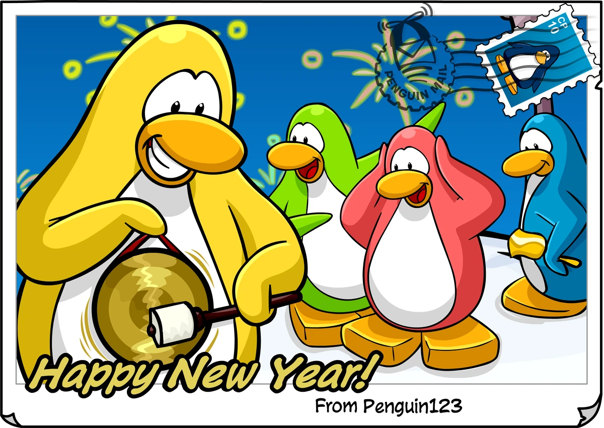Happy New Year postcard | Club Penguin Wiki | Fandom
