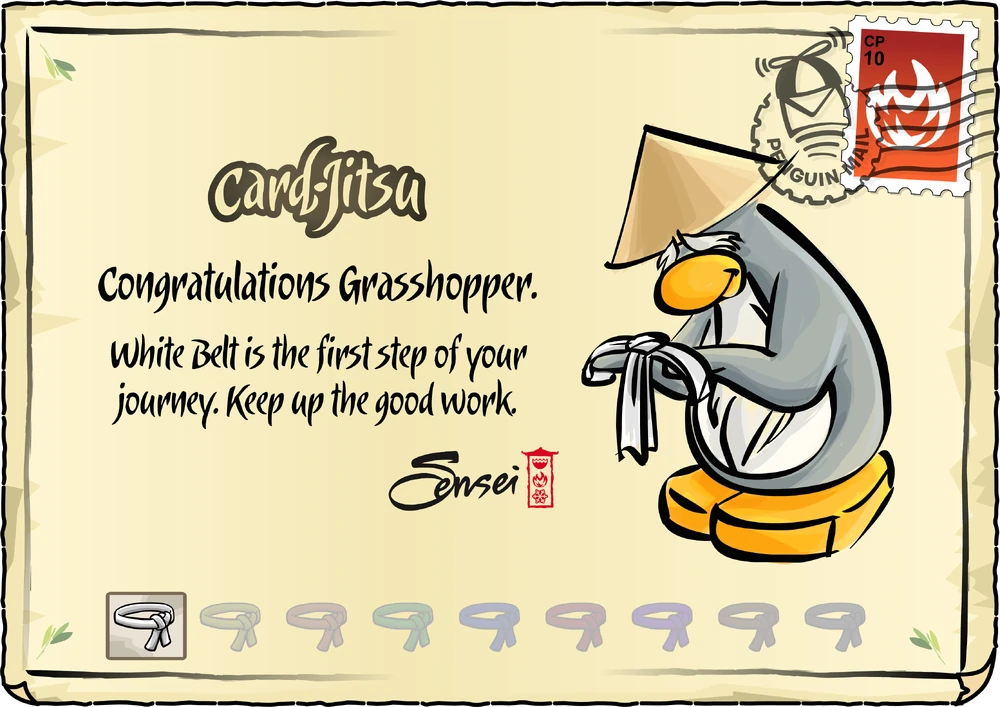 Card-Jitsu White Belt Postcard | Club Penguin Journey Wiki | Fandom