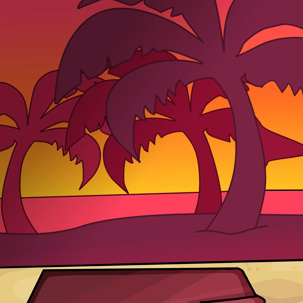 Sunset Beach Background | Club Penguin Journey Wiki | Fandom