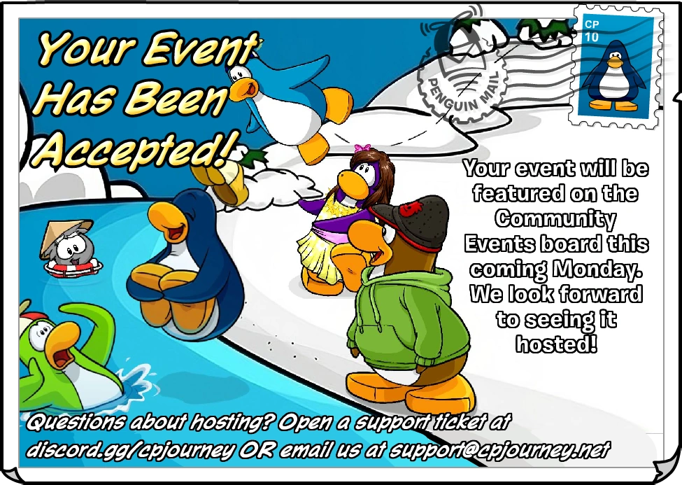 Community Event Accepted Postcard | Club Penguin Journey Wiki | Fandom