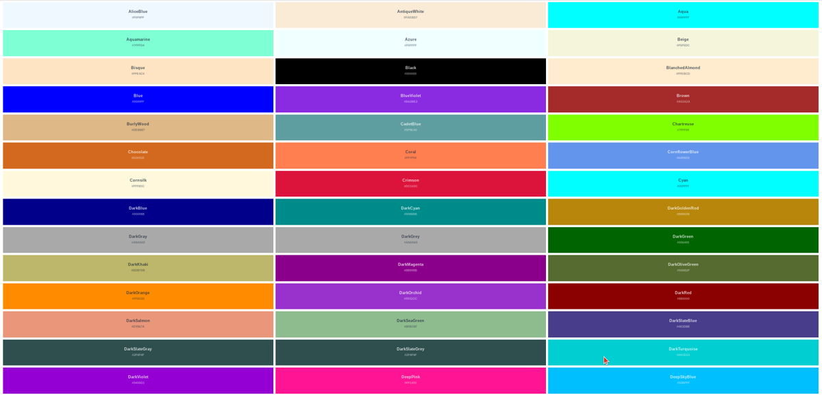 Named Colors | Coding Help Wikia | Fandom