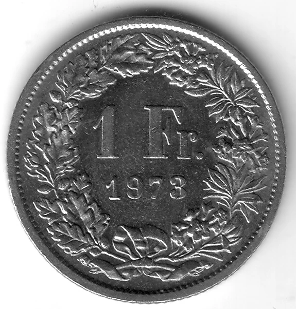 CHE CHF 1973 1 Franc | Coin Collecting Wiki | Fandom
