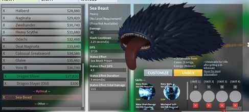 Sea Beast | Combat Warriors Wiki | Fandom