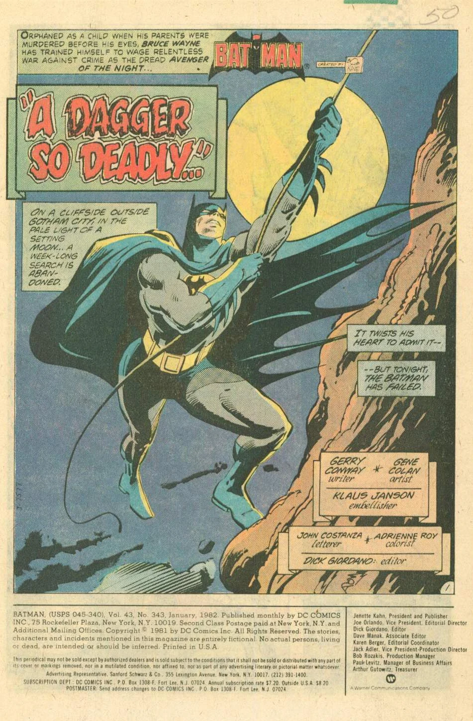 Batman Vol 1 343 Gallery | Comic Book Art Wiki | Fandom