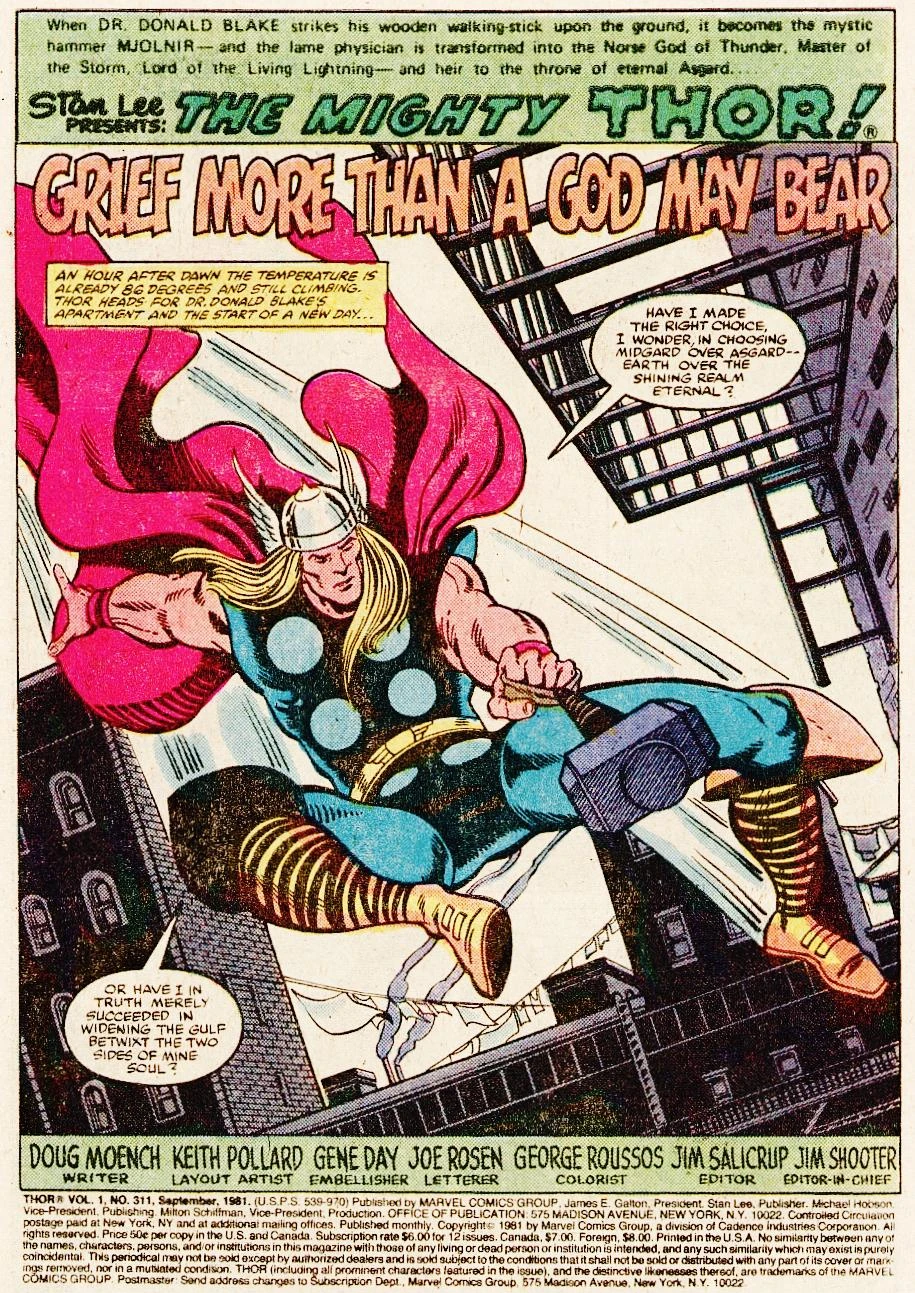 Thor Vol 1 311 Gallery | Comic Book Art Wiki | Fandom