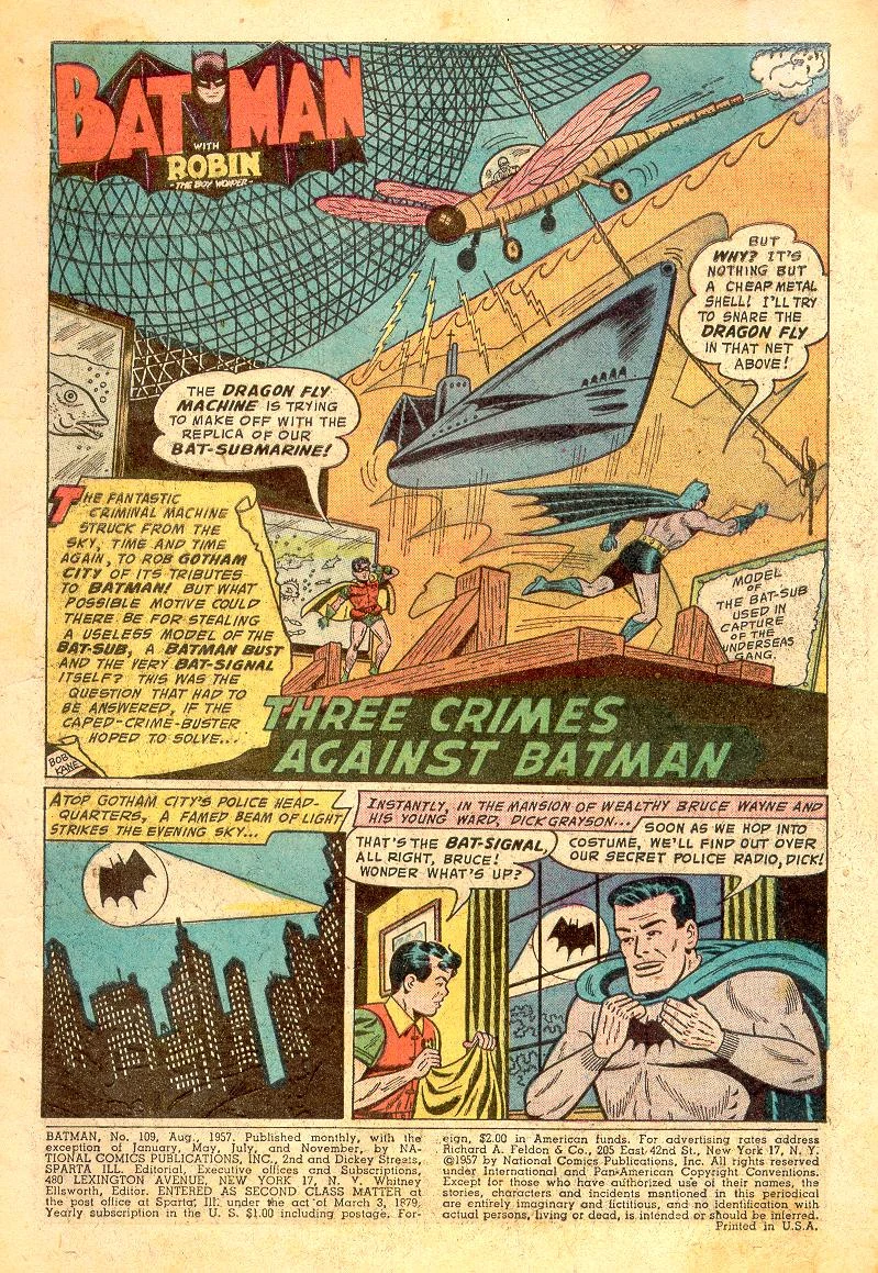 Batman Vol 1 109 Gallery | Comic Book Art Wiki | Fandom