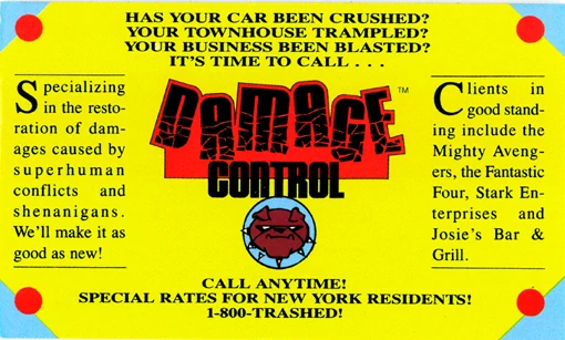 MARVEL COMICS: Damage Control | Comic books in the media Wiki | Fandom