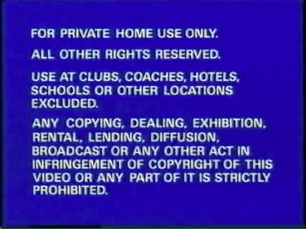 Lumiere Home Video (UK) Warning Screen | Company Bumpers Wiki | Fandom
