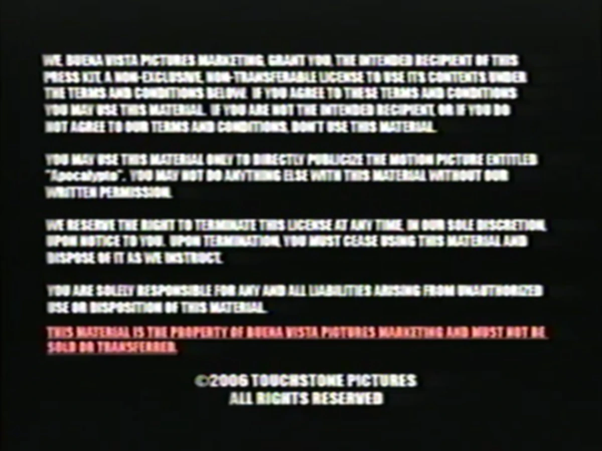 Walt Disney Studios Home Entertainment EPK Warning Screens | Company ...