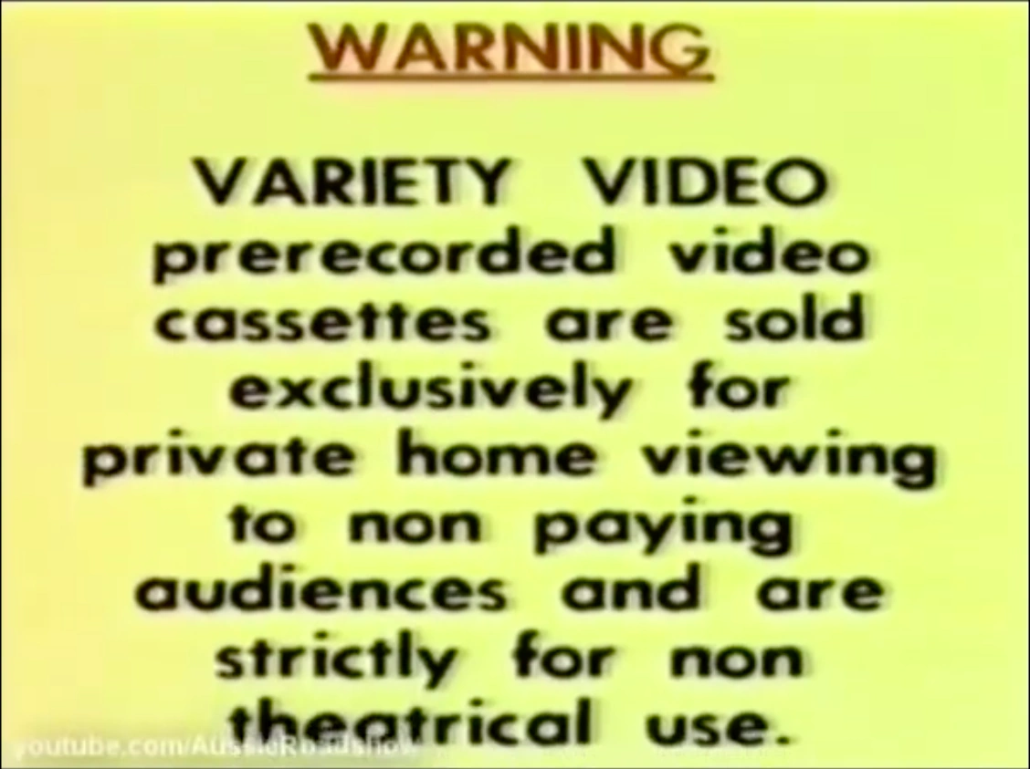 Variety Video (Australia) Warning Screen | Company Bumpers Wiki | Fandom