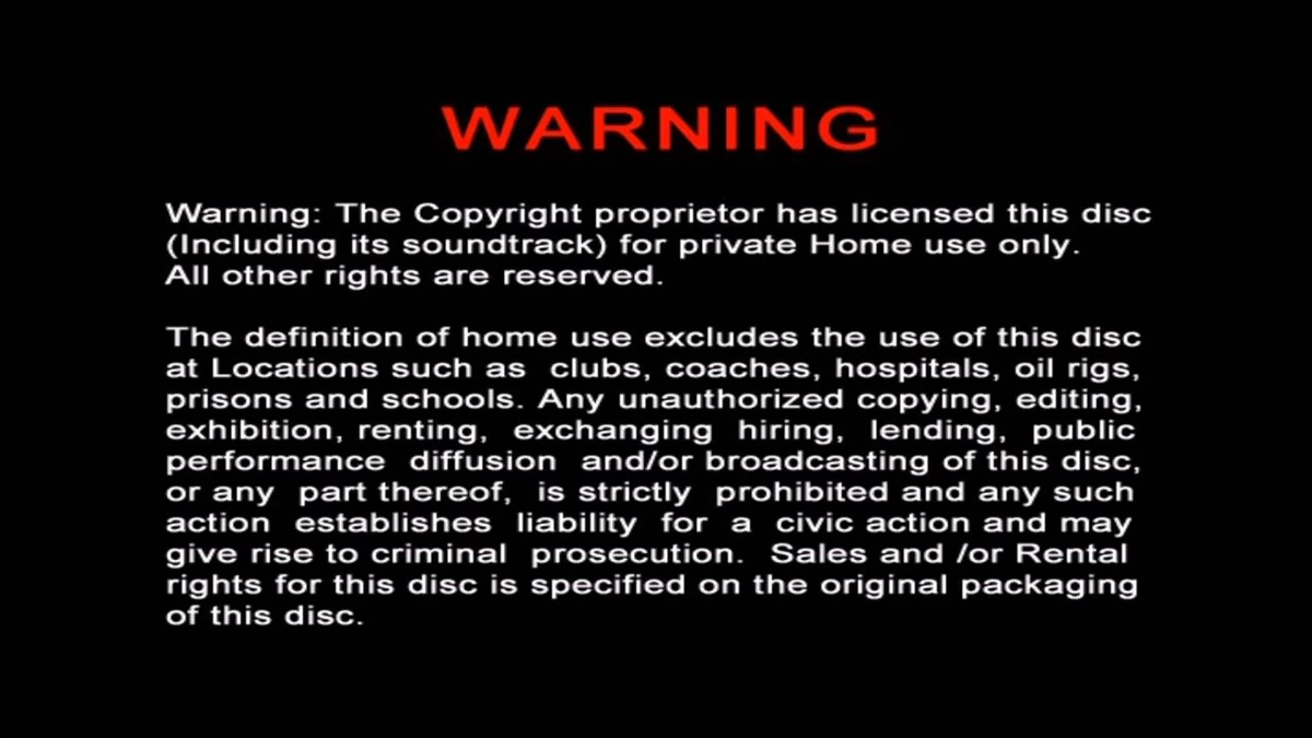Excel Home Entertainment Warning Screen | Company Bumpers Wiki | Fandom