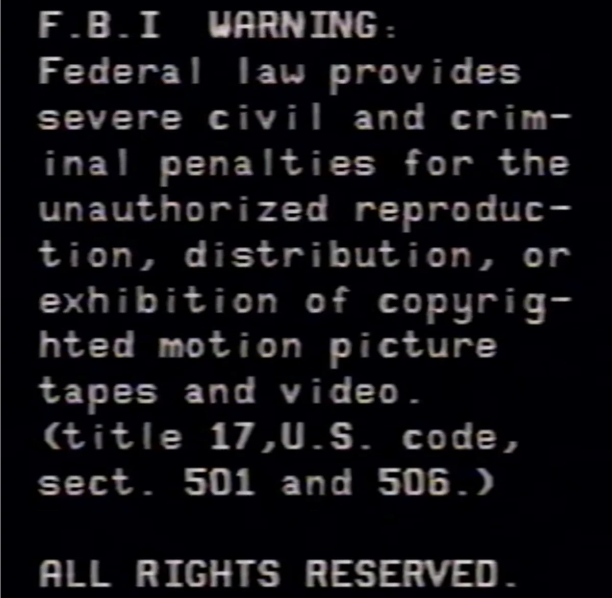 Exclusive Pictures Warning/Copyright Screens | Company Bumpers Wiki ...