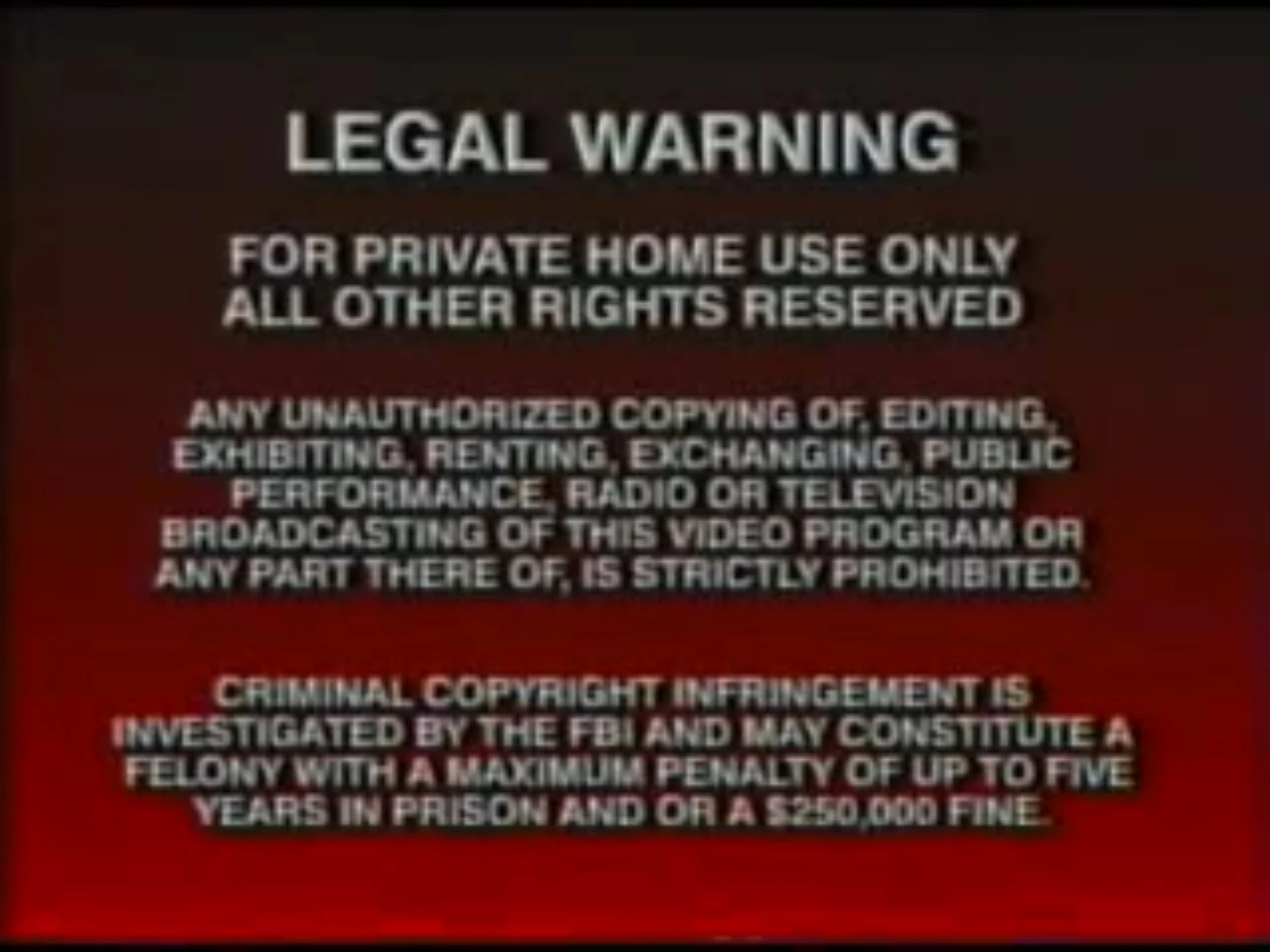 WarnerVision Entertainment Warning Screens | Company Bumpers Wiki | Fandom