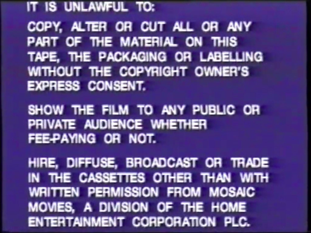 Mosaic Entertainment Warning Screens Company Bumpers Wiki Fandom