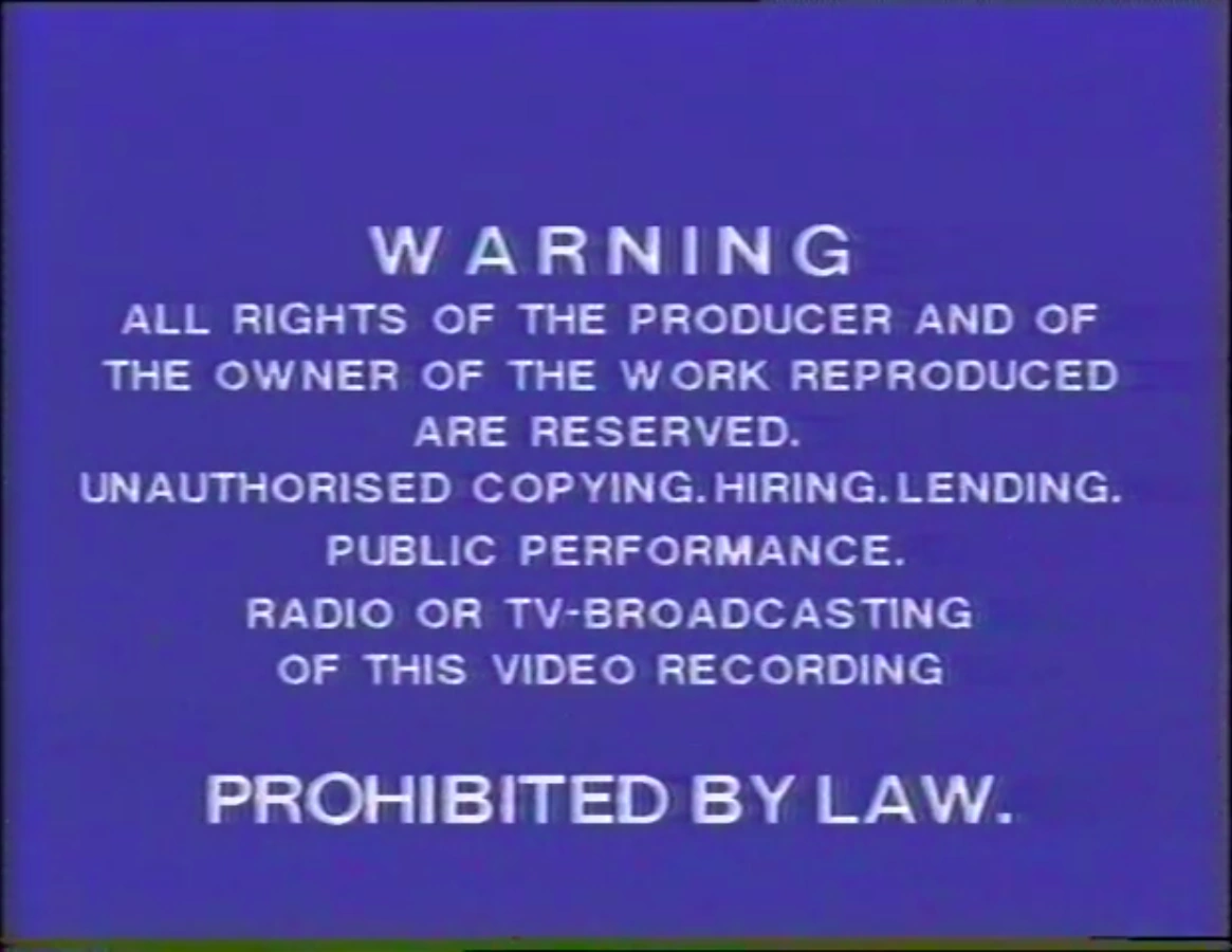 Video Tape Center (UK) Warning Screens | Company Bumpers Wiki | Fandom