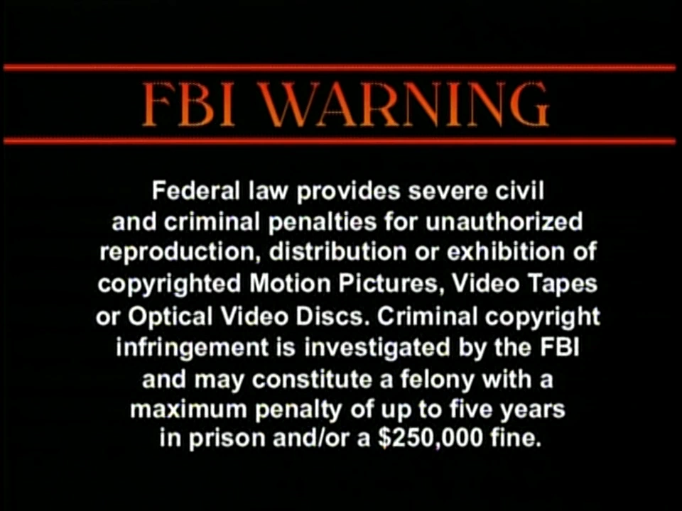 Fbi Warning Vhs 2000