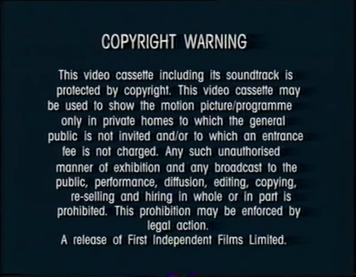First Independent (UK) Warning Screen | Company Bumpers Wiki | Fandom