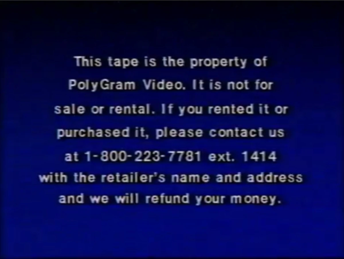 PolyGram Video Promotional Copy Screen | Company Bumpers Wiki | Fandom