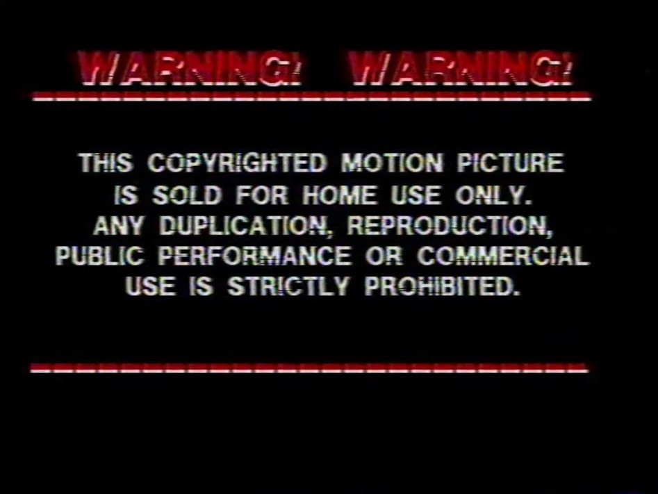 American Genre Film Archive Warning Screens | Company Bumpers Wiki | Fandom