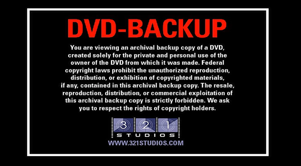 321 Studios Warning Screen | Company Bumpers Wiki | Fandom