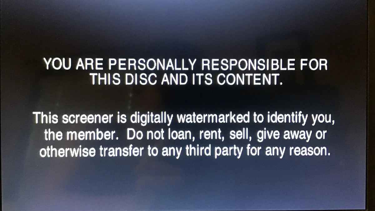 Warner Bros. Home Entertainment Screener Tape Warning Screens | Company ...