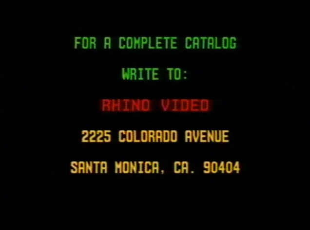 Rhino Home Video Contact Screens | Company Bumpers Wiki | Fandom