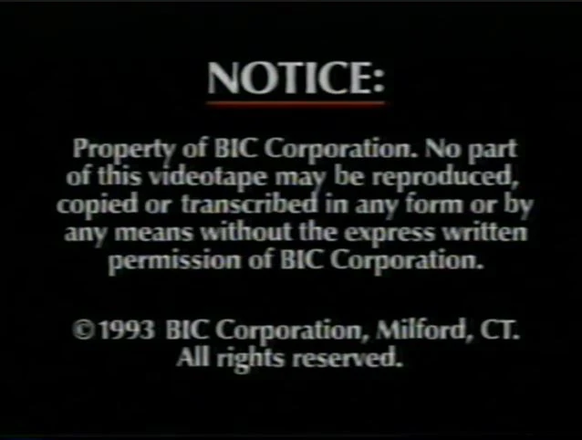BIC Corporation Warning Screen | Company Bumpers Wiki | Fandom