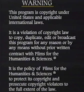 Films for the Humanities & Sciences Warning Screen | Company Bumpers ...