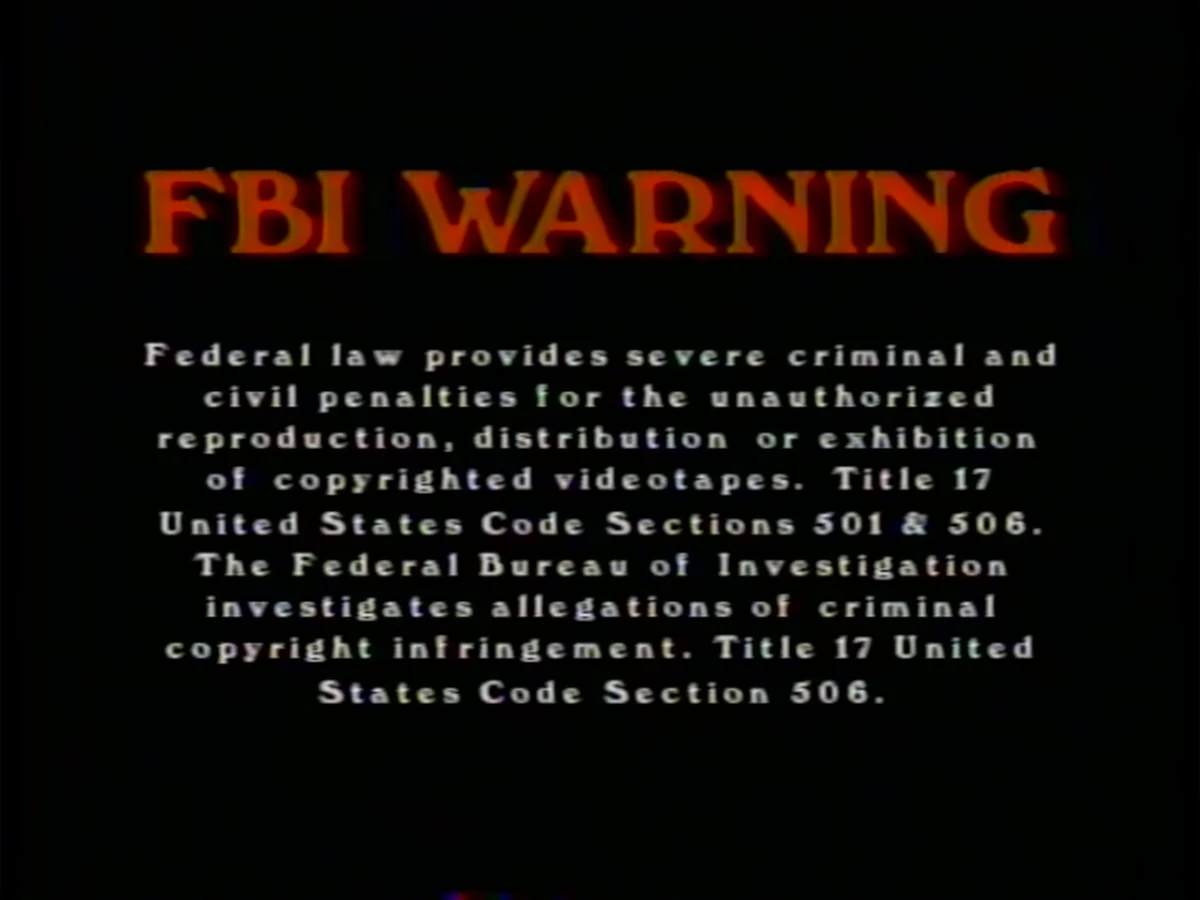 Malibu Video Warning Screens | Company Bumpers Wiki | Fandom