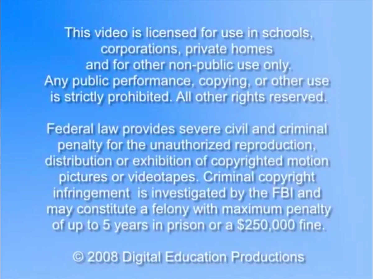 Digital Education Productions Warning Screen | Company Bumpers Wiki ...