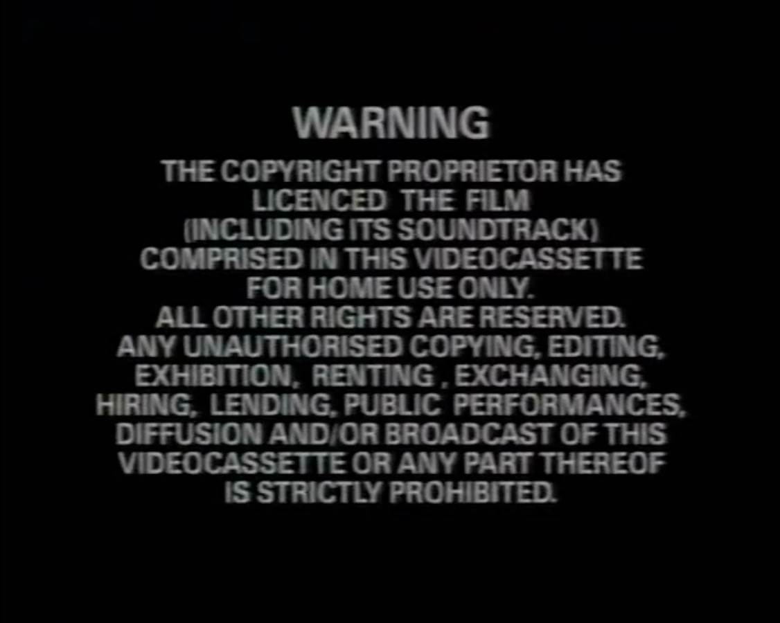 Connoisseur Video Warning Screen | Company Bumpers Wiki | Fandom