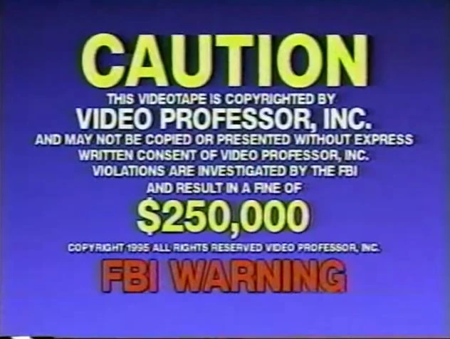 Video Professor, Inc. Warning Screen | Company Bumpers Wiki | Fandom