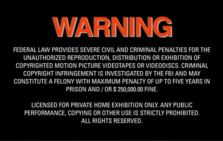 Fbi Movie Copyright Notice