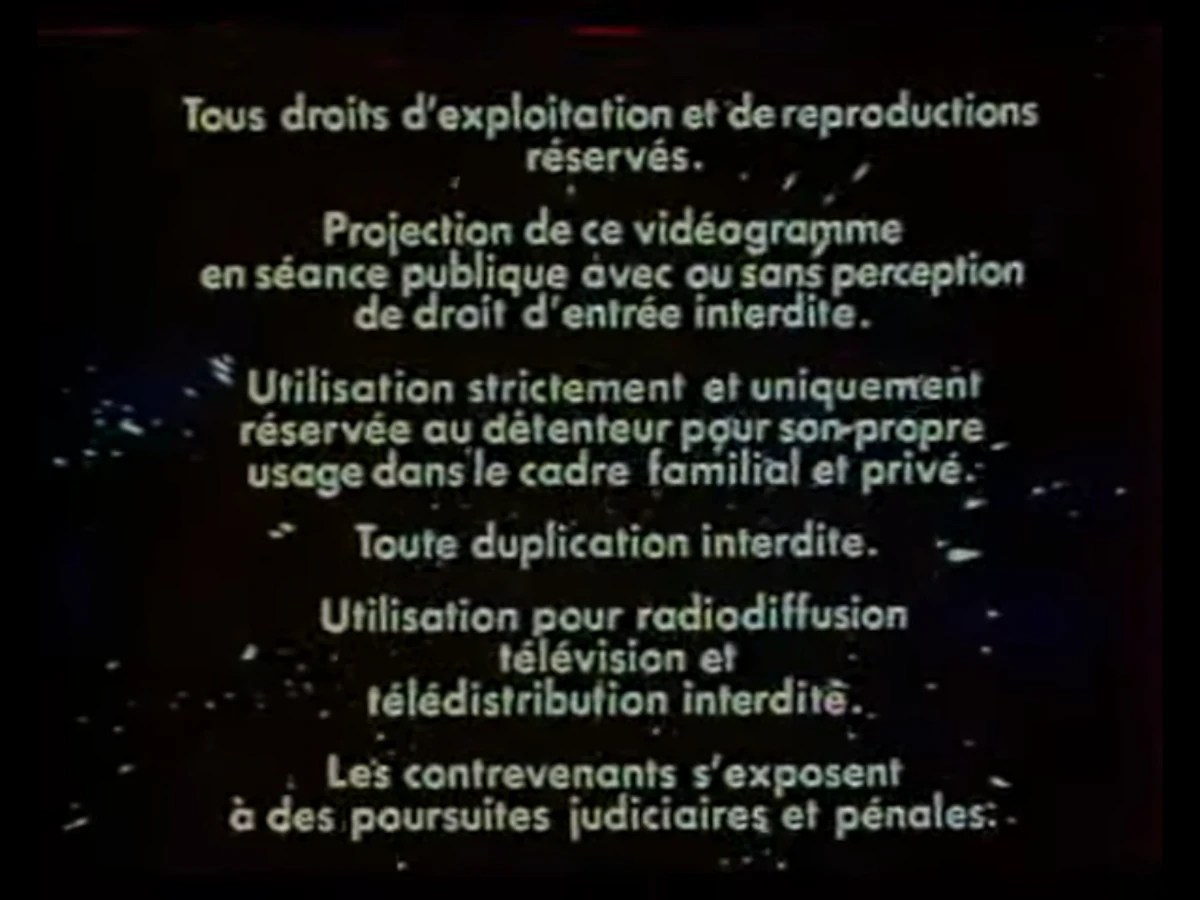Sunset Video (France) Warning Screens | Company Bumpers Wiki | Fandom