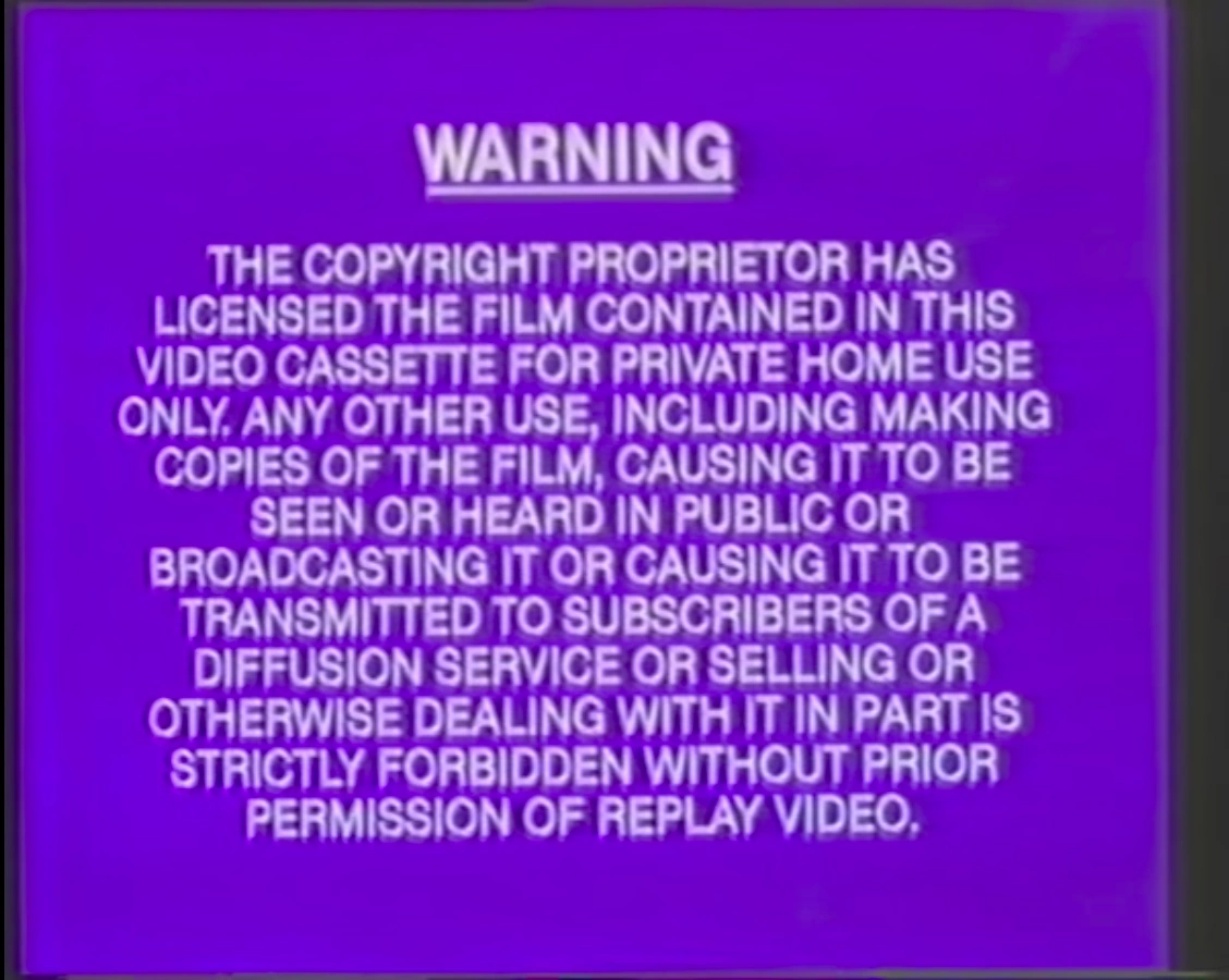 Replay Video (UK) Warning Screen | Company Bumpers Wiki | Fandom
