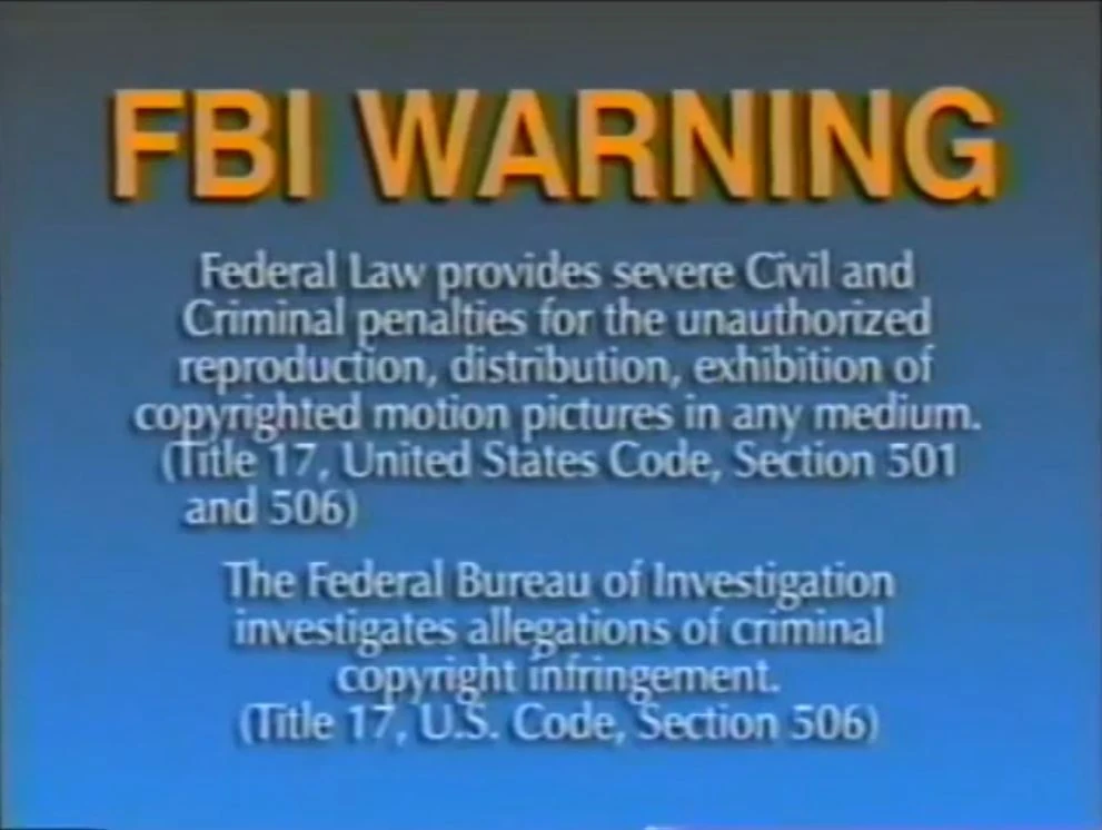 Blue Fbi Warning Screens