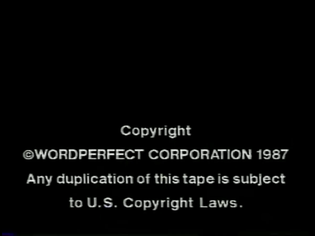 WordPerfect Corporation Warning Screen | Company Bumpers Wiki | Fandom
