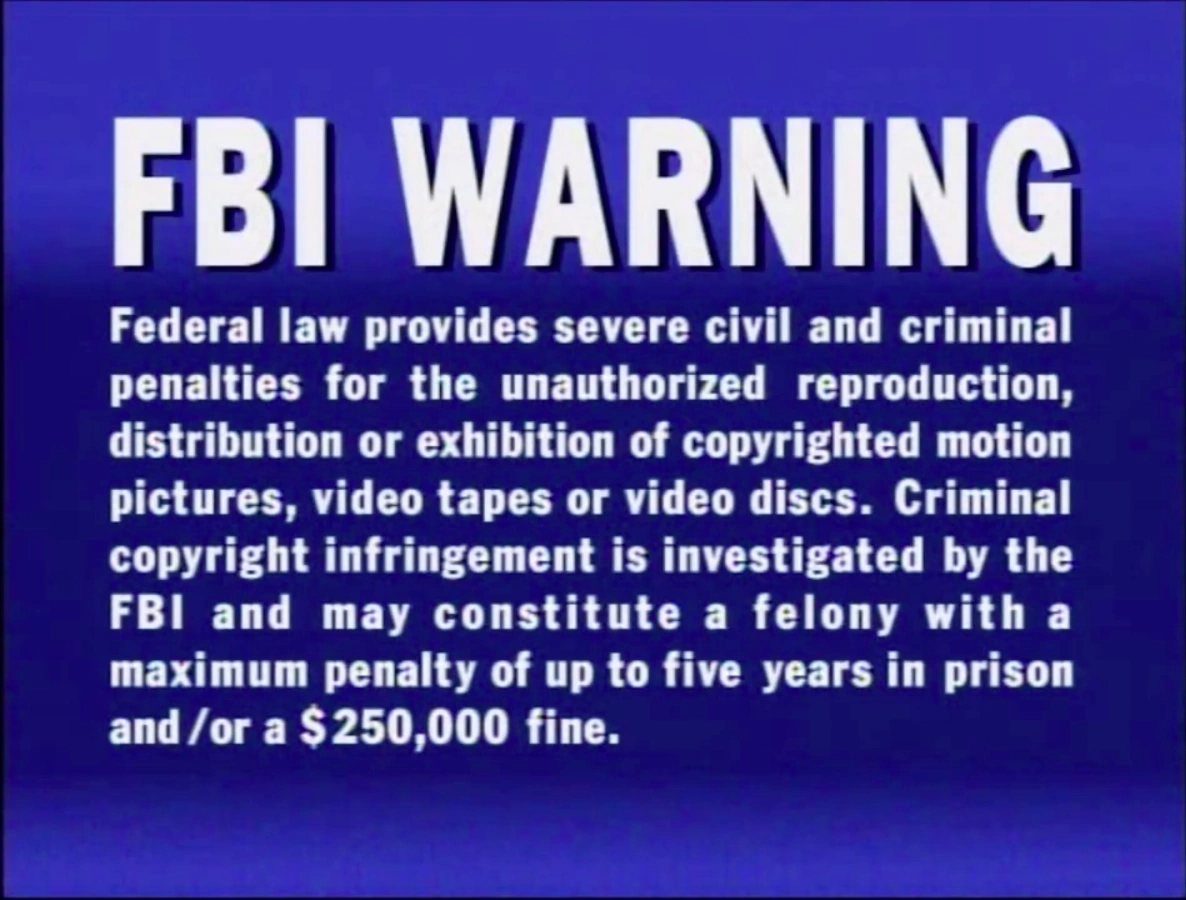 Fbi Warning Blue