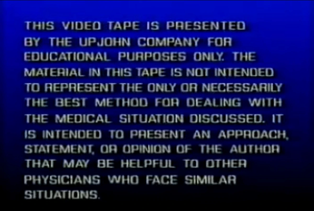 The Upjohn Company Warning Screens | Company Bumpers Wiki | Fandom