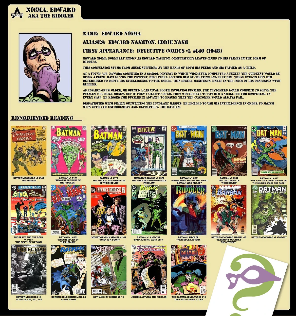 The Riddler | Comraderecs Wikia | Fandom