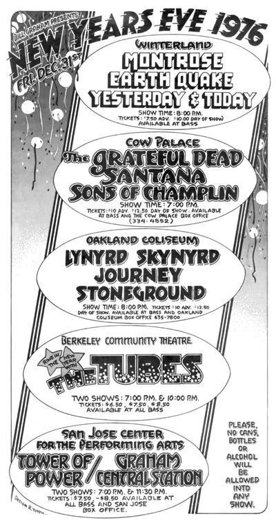 December 31, 1976 Cow Palace, San Francisco, CA | Concerts Wiki | Fandom