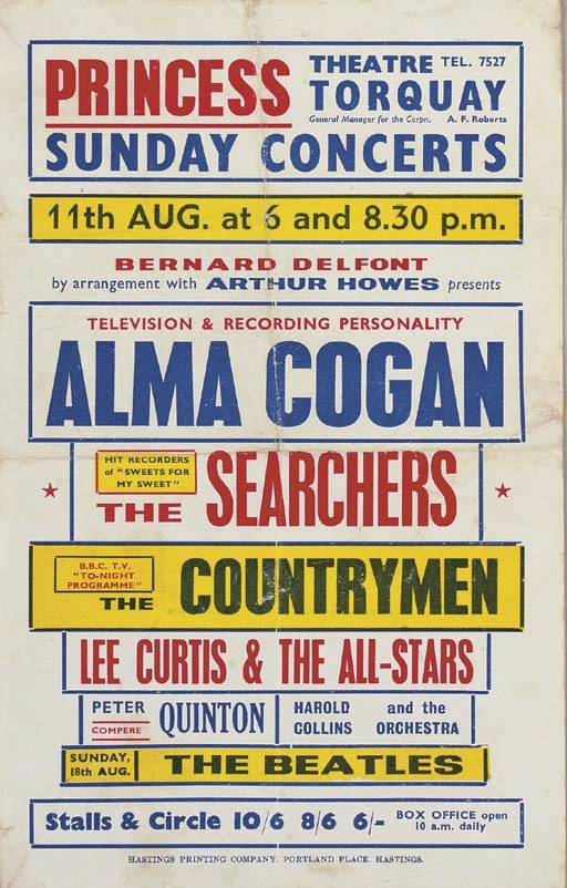August 11, 1963 Princess Theatre, Torquay, ENG | Concerts Wiki | Fandom
