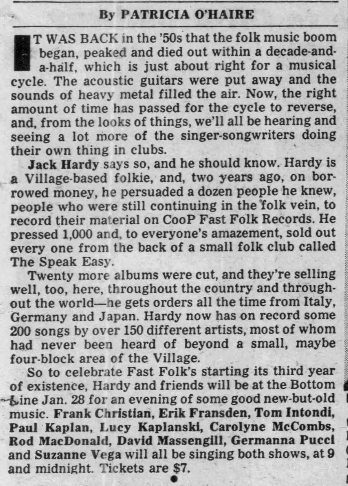 January 28, 1984 Bottom Line, New York City, NY | Concerts Wiki | Fandom