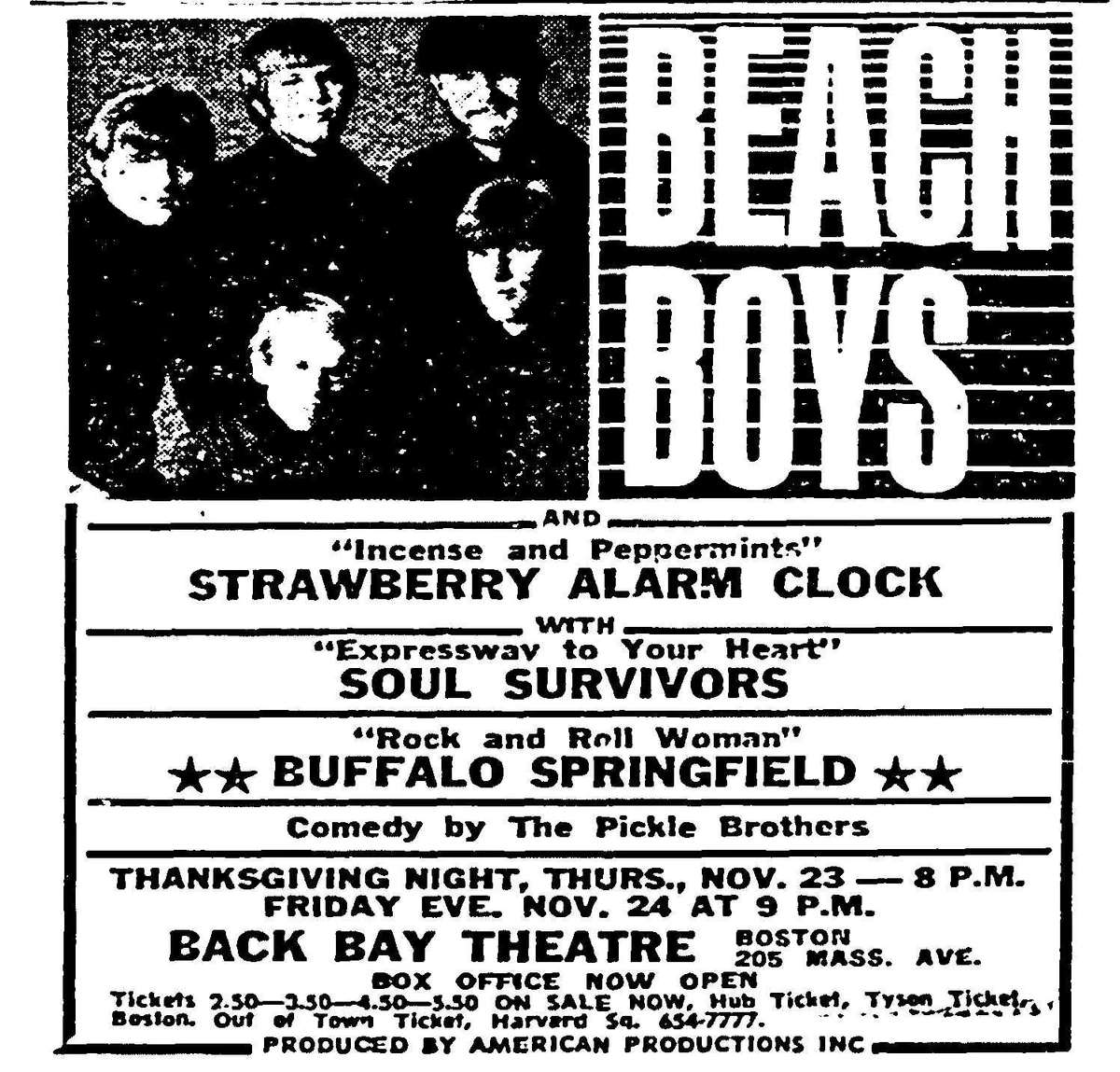 November 23-24, 1967 Back Bay Theatre, Boston, MA | Concerts Wiki | Fandom