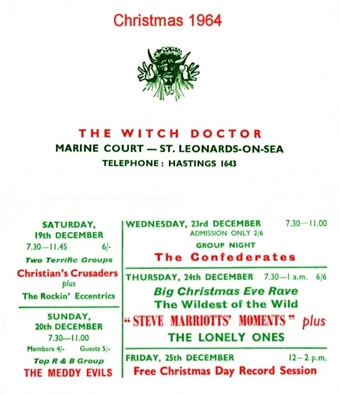 December 24, 1964 Witch Doctor, Hastings, ENG | Concerts Wiki | Fandom