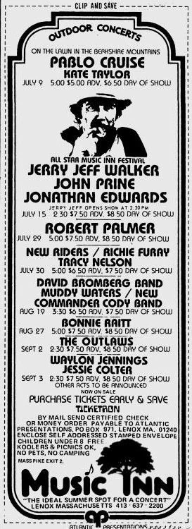 July 29, 1978 Music Inn, Lenox, MA | Concerts Wiki | Fandom